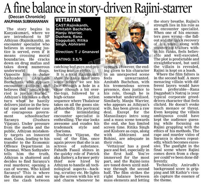 Vettaiyan (2024) - Rajinikanth Movie Review - Rajinifans.com